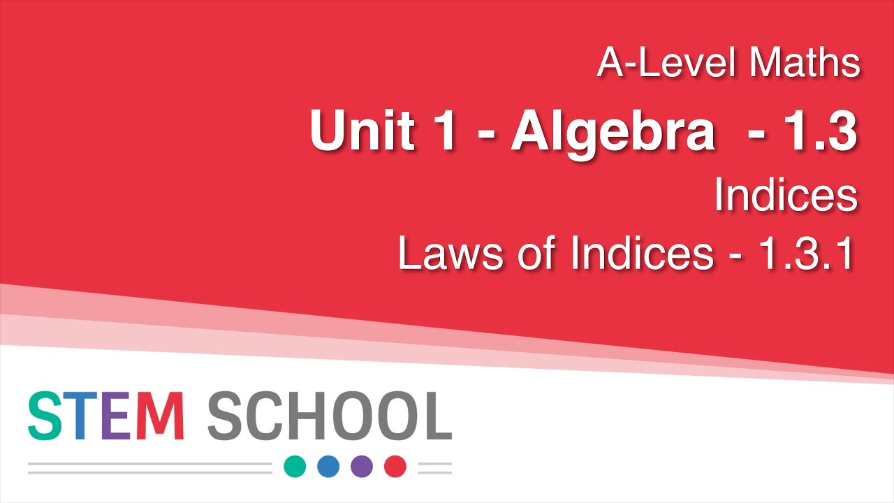 1.3.1 - A-Level Maths Y1 Unit 1 - Algebra 1.3 Indices - Laws of Indices ...