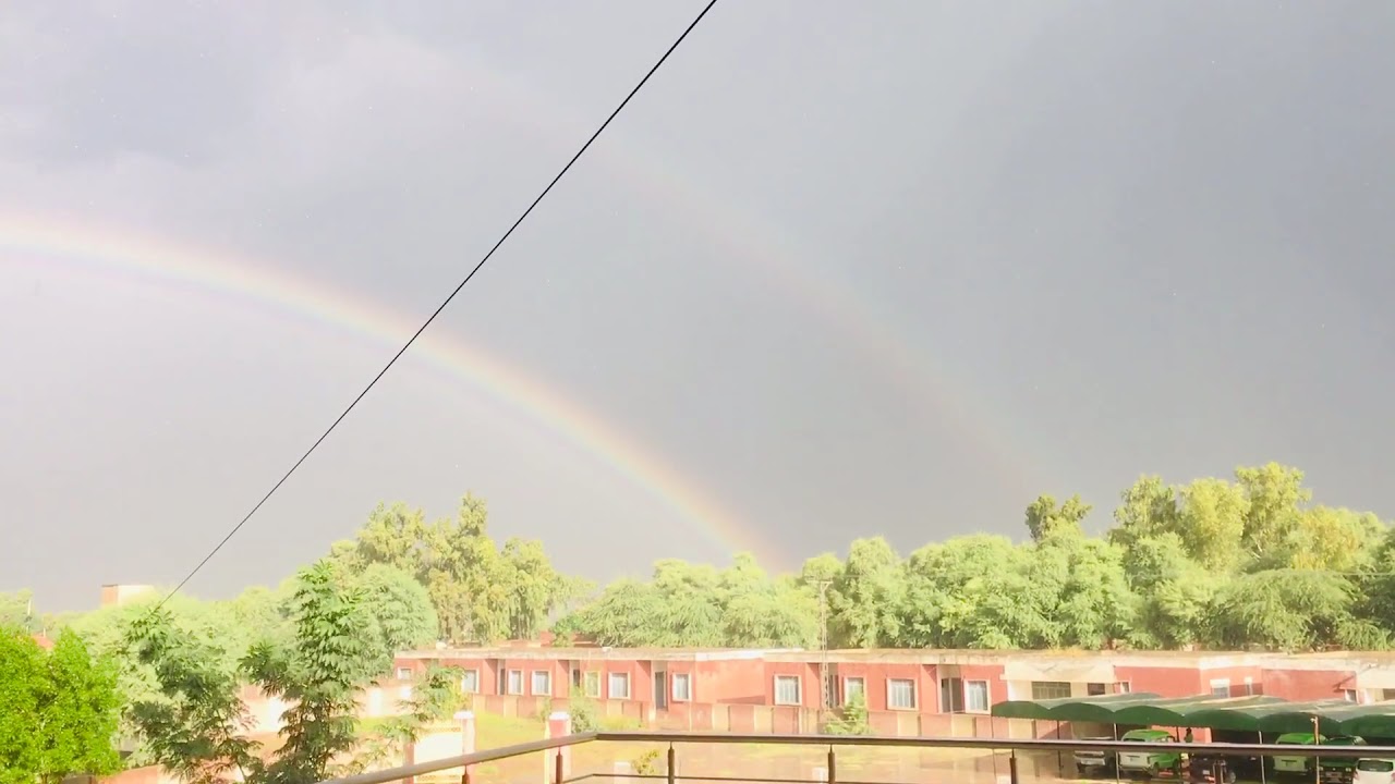 2 rainbows beautiful weather scenery - YouTube