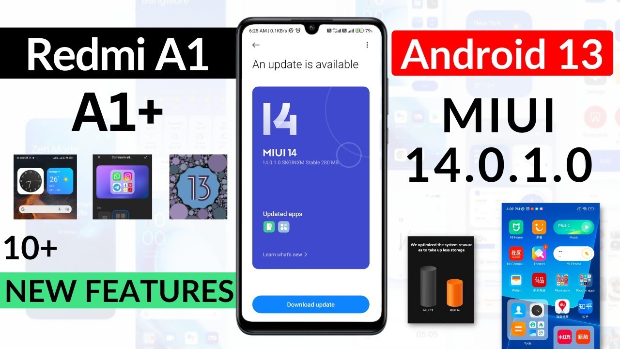 Redmi A1/A1+ MIUI 14.0.1.0 Update [ Android 13 ] 10+ Features | Hanging ...