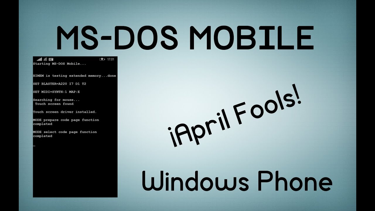 MS-DOS Mobile: La broma de Microsoft [April Fools] - YouTube