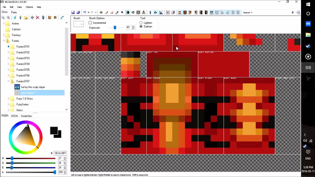 Minecraft Skin Speed Draw | Furry Inferno - YouTube