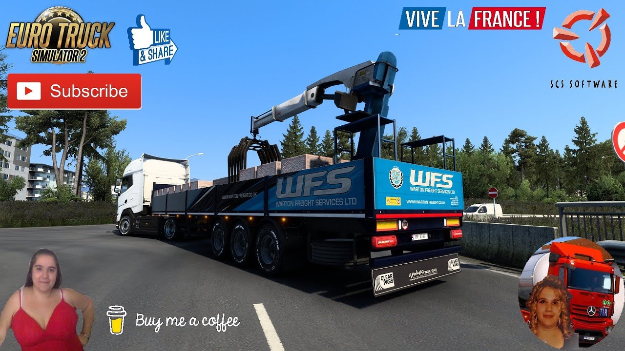 Euro Truck Simulator 2 (1.45) WFS Flat Trailer v1.1 by speedy143 [1.45 ...