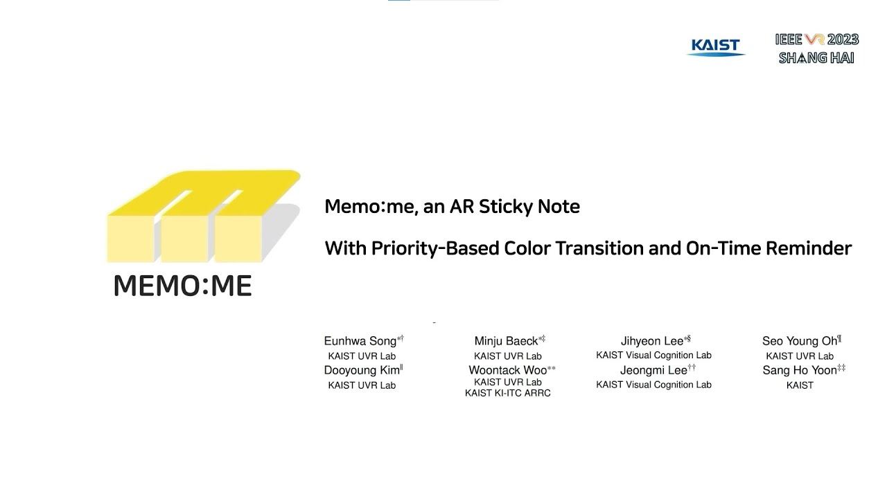 Memo:me, an AR Sticky Note With Priority-Based Color Transition and On ...
