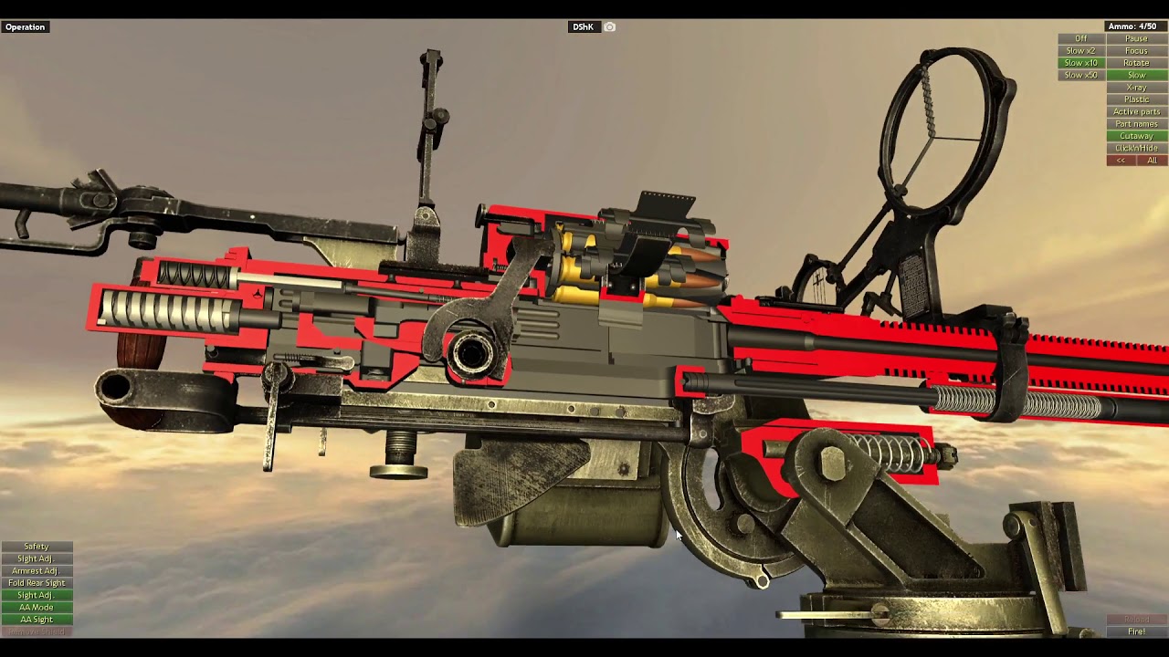 Slow Mo Of DShK 1938 Heavy Machine Gun Firing (How It Works Degtyaryov ...