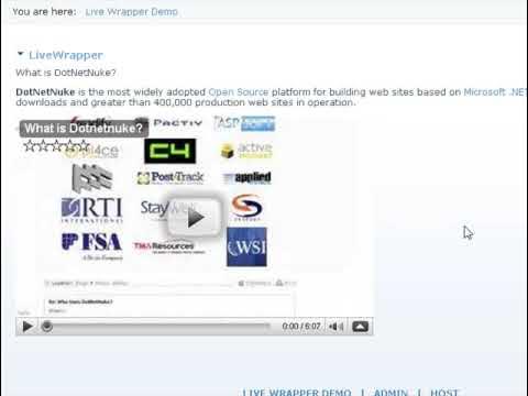 Live Wrapper - Getting Started | DotNetNuke Module | Mandeeps.com - YouTube