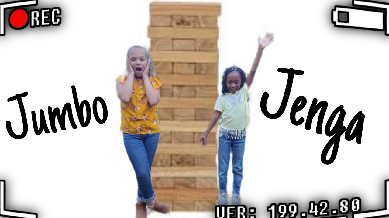 How to play Jumbo Jenga game |Khloe & Aliyah - YouTube