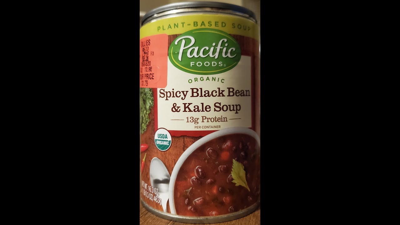Pacific Foods Organic Spicy Black Bean & Kale Soup Review - YouTube