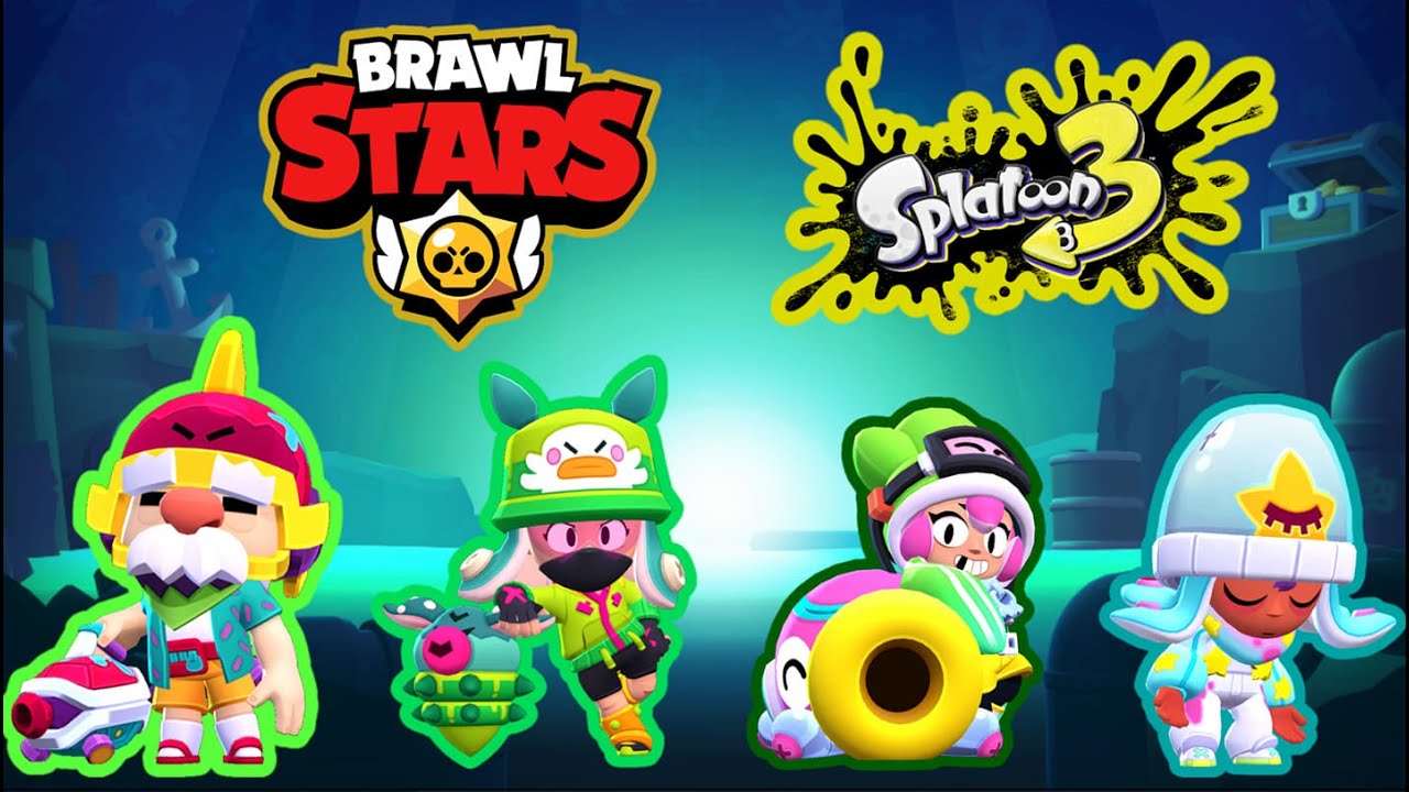 brawl stars todos las skins refedecia a splatoon - YouTube