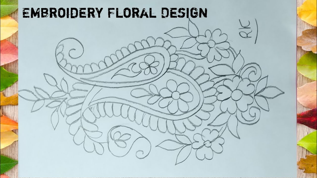 Hand Embroidery💐 Beautiful Flower Design Drawing||Embroidery For ...