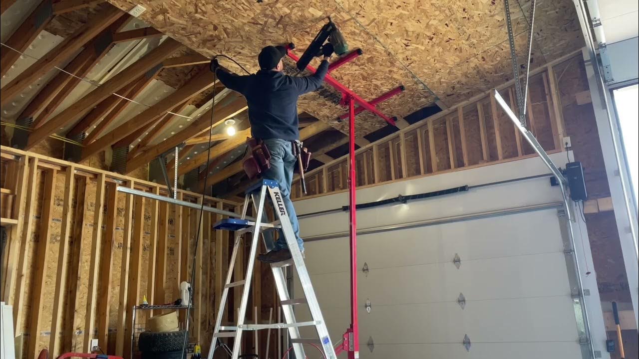 Osb ceiling in the shop!!! - YouTube