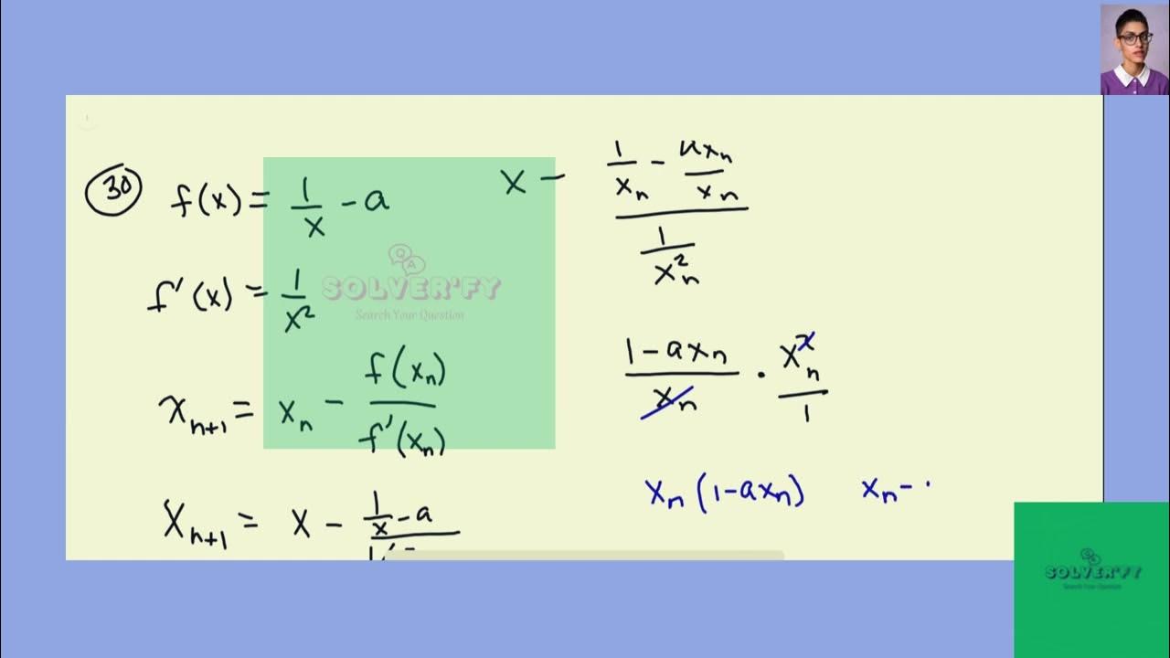 [Math] Apply Newton's method to the equation to derive the following reciprocal algorithm: (This ...