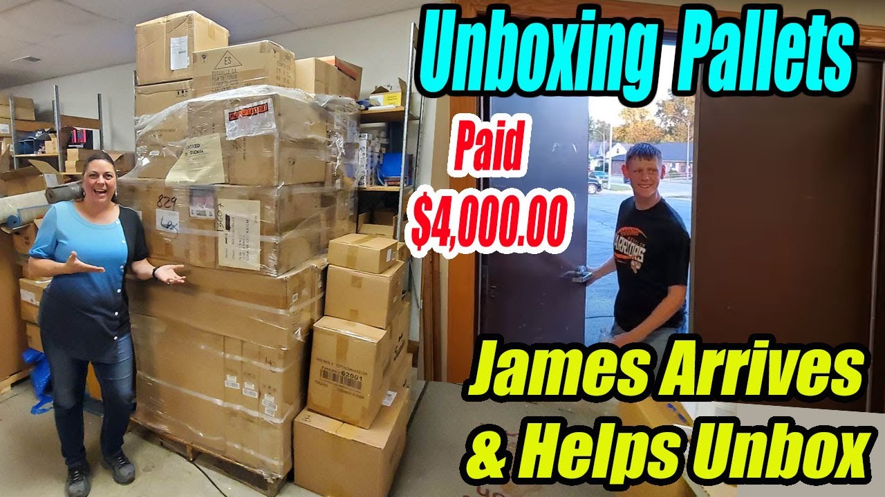 Unboxing a pallet and I get a surprise Helper! I unbox This massive ...
