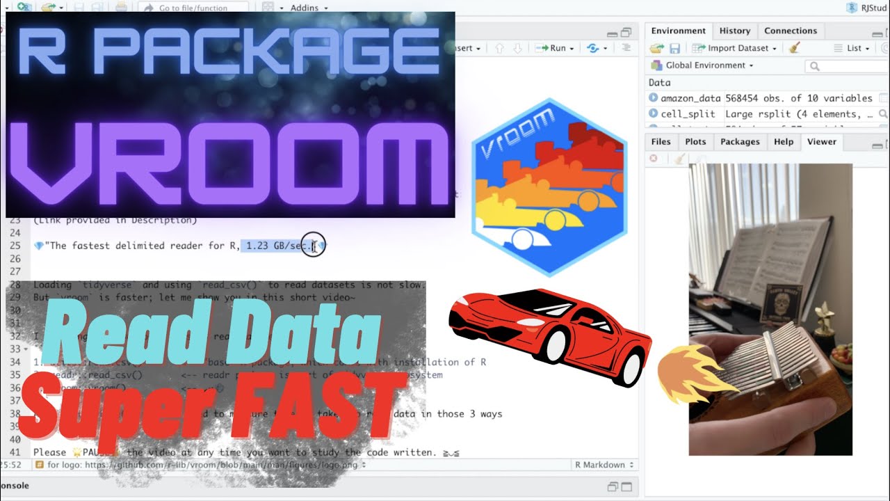 #R | vroom Package! 🏎💨 Reading 1.23 GB/sec !! | #DataReader #rData # ...