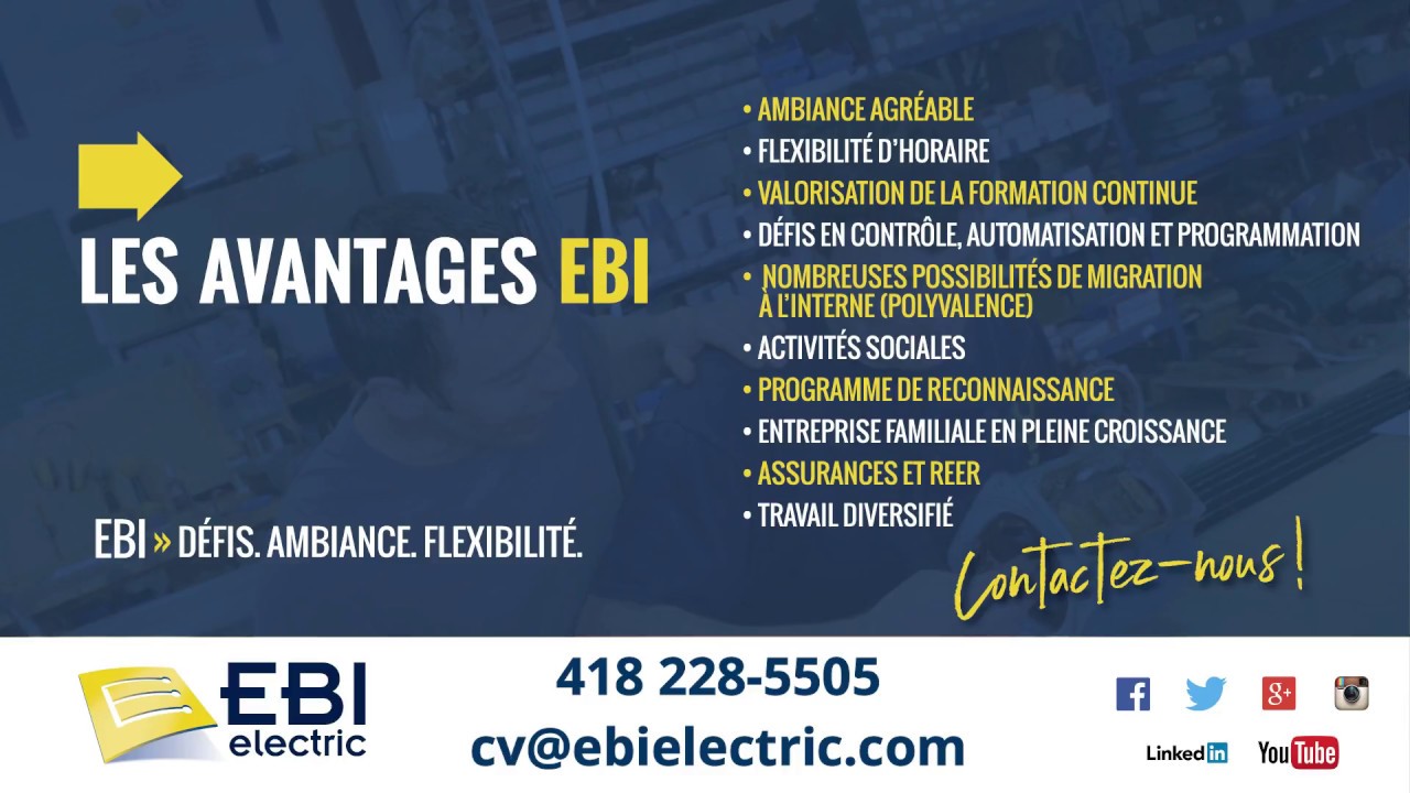 Travailler chez EBI Electric à Saint Georges - YouTube