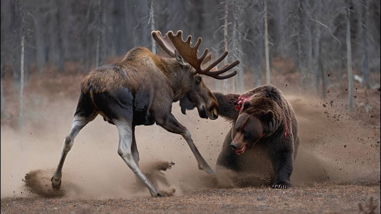 Elch vs Braunbär – epische Begegnung in der Wildnis! - YouTube