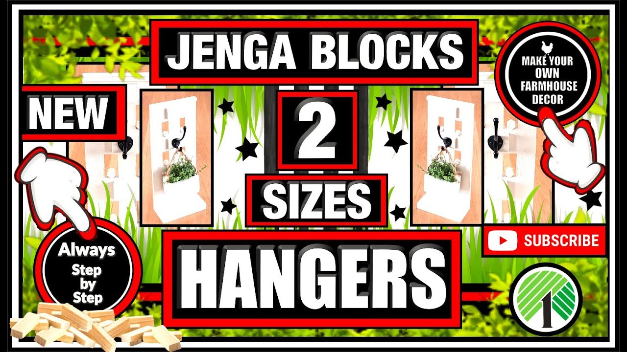BRILLIANT TUMBLING TOWER BLOCKS VERSATILE HANGERS WOODEN FARM CRAFTS ...