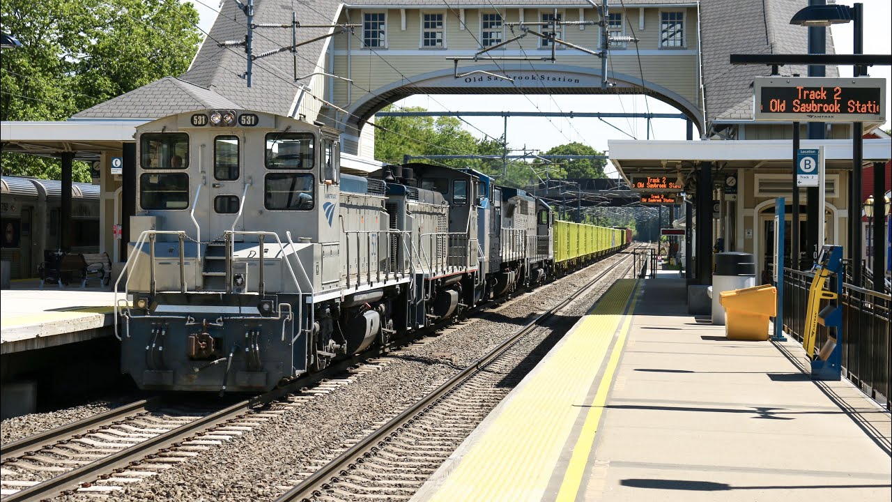 Amtrak Work Train in Old Saybrook 6-12-2020 - YouTube