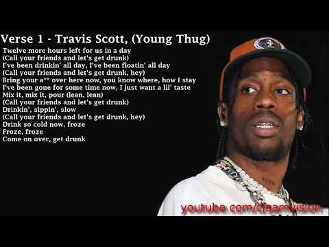 (Clean Lyrics) Travis Scott - Maria I'm Drunk (Ft. Justin Bieber, Young Thug)
