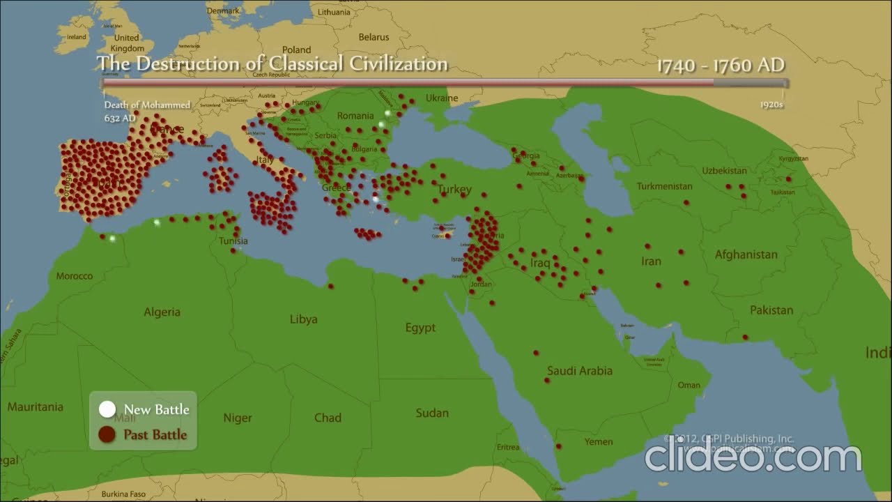 Europe - Islamic Jihad vs Crusade timeline - YouTube