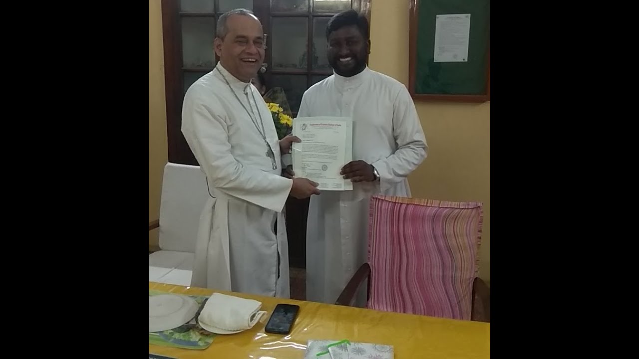 Blessings from Archbishop of Nagpur, before going to Communio Office ...
