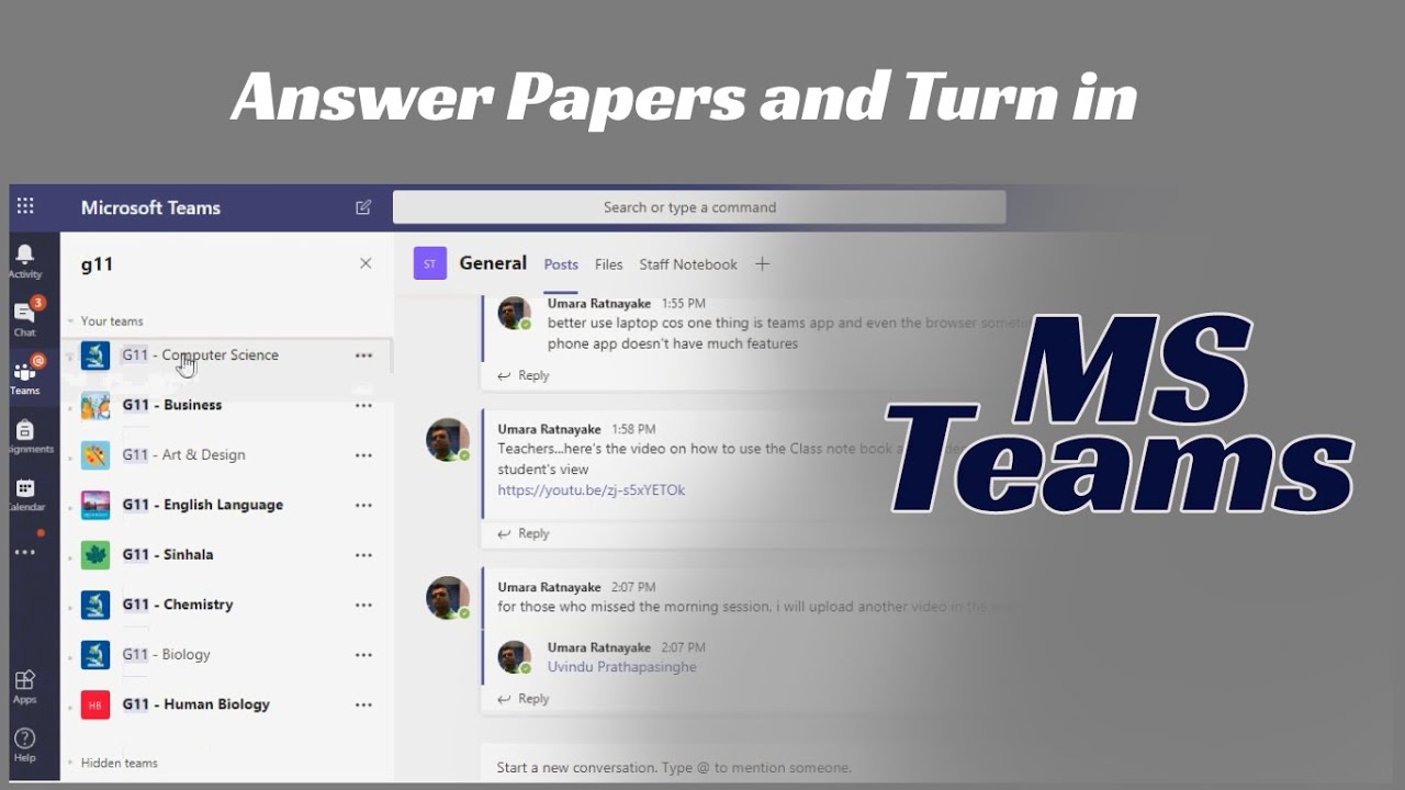 #MSteams How to answer online papers and Turning in using MS Teams ...