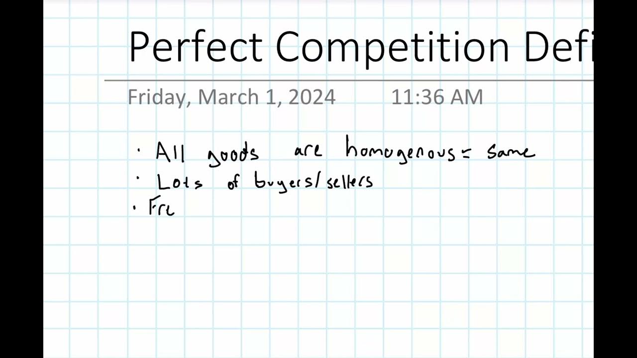 Perfect Competition Definition - YouTube