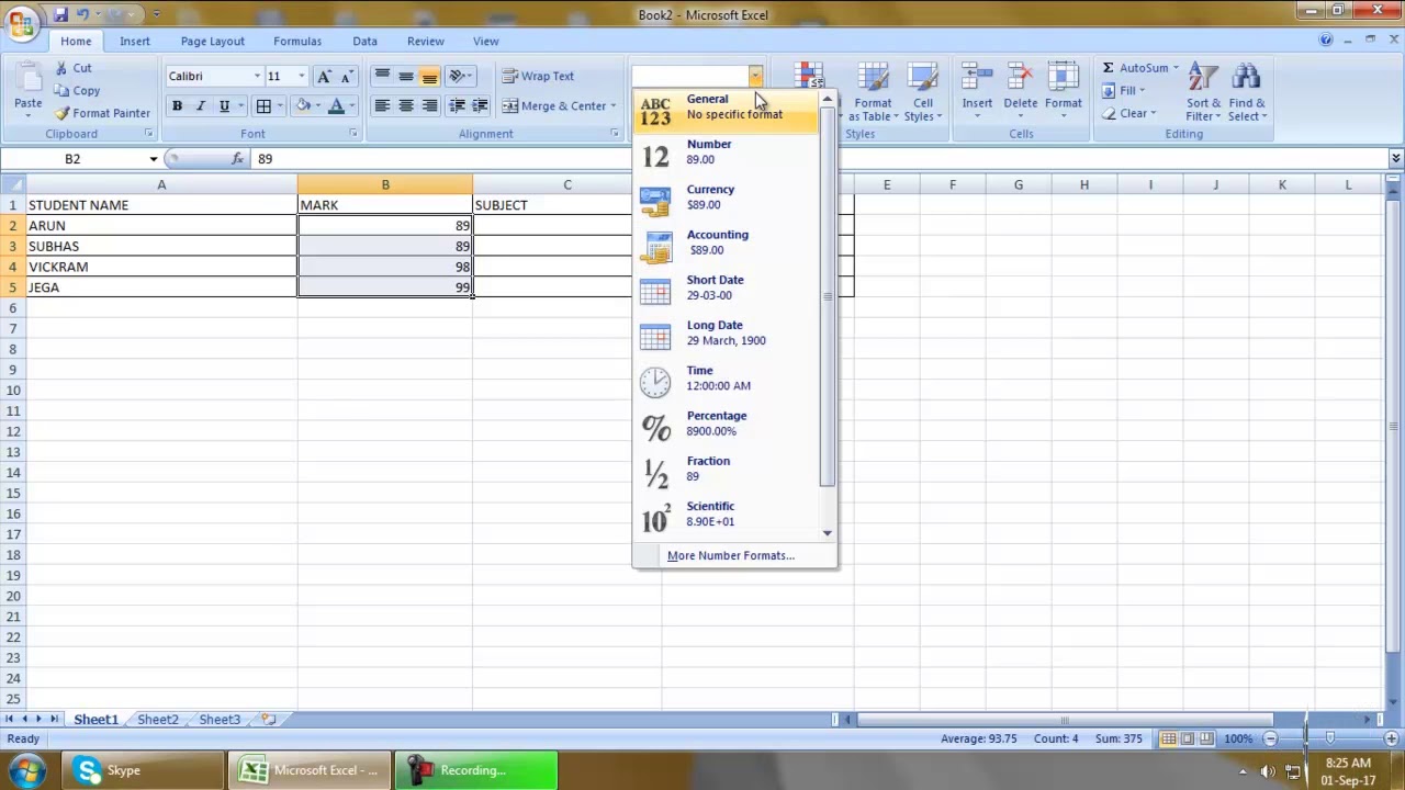 EXCEL HOME MENU PART3 Excel Tool bar options - YouTube