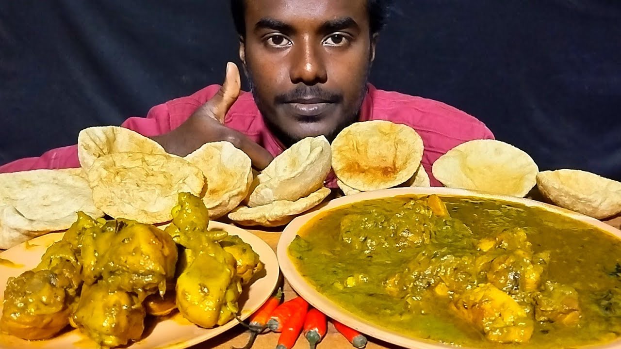 SPICY CHICKEN LEG PEACE🍗 EATING VIDEO| CHICKEN PURI| CHICKEN LEG PEACE ...