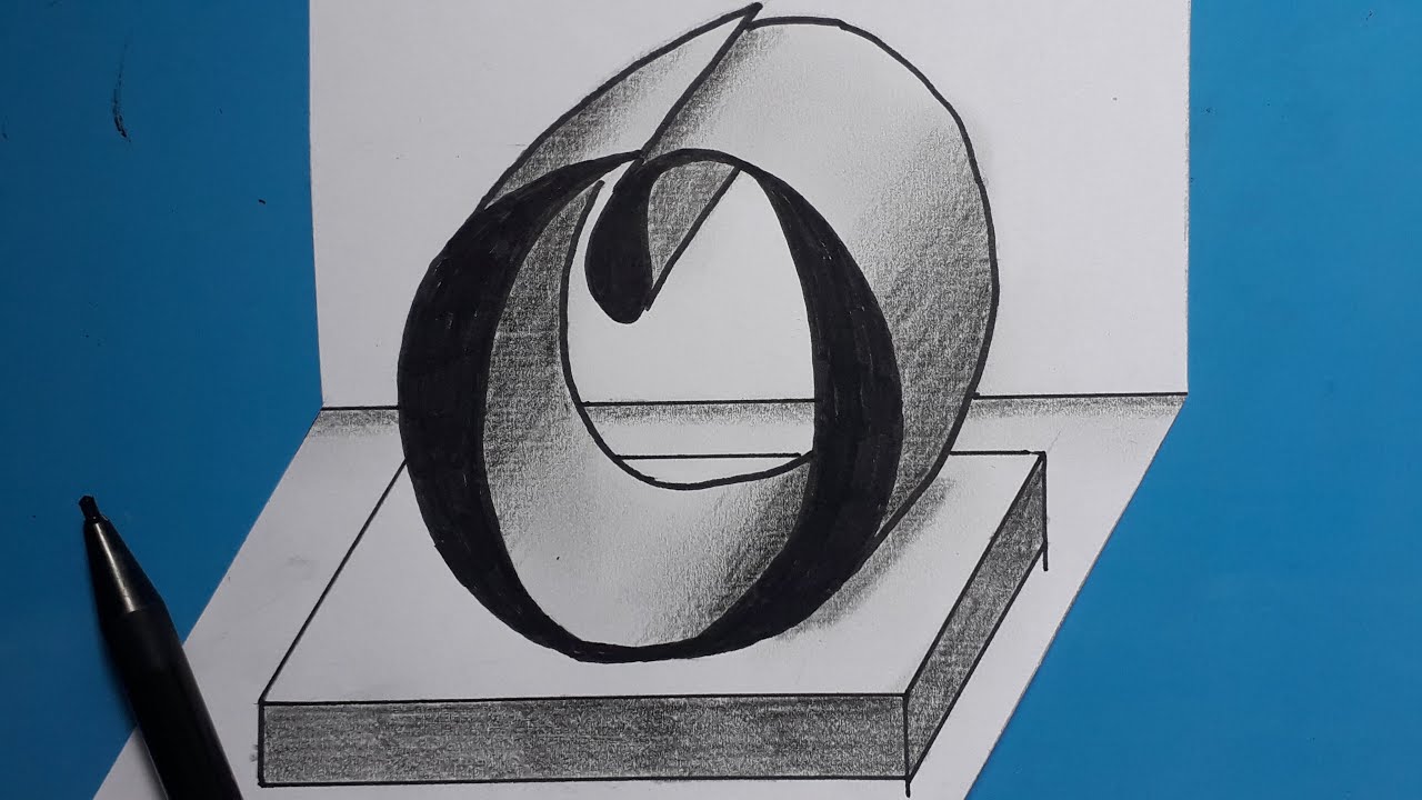 3d Drawing Letter O On Flat Paper For Beginners / How To Write Easy ...