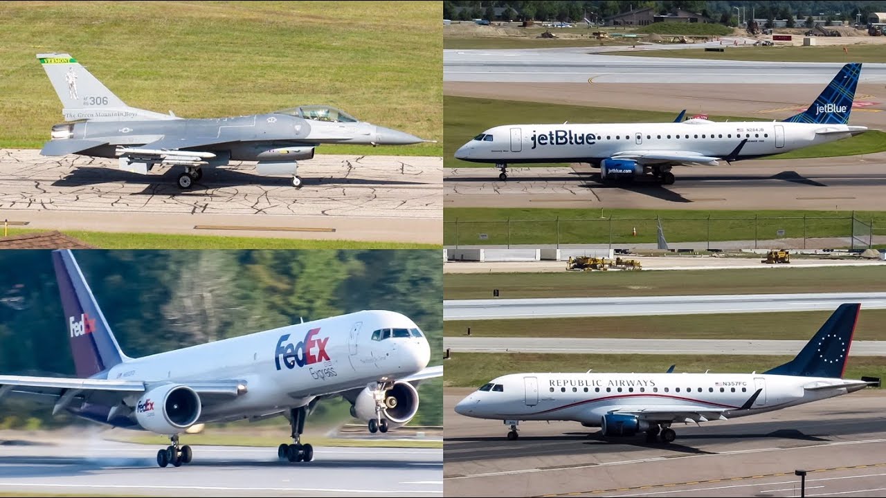 50+ MINUTES of Plane Spotting at Burlington Airport (BTV, KBTV) - YouTube