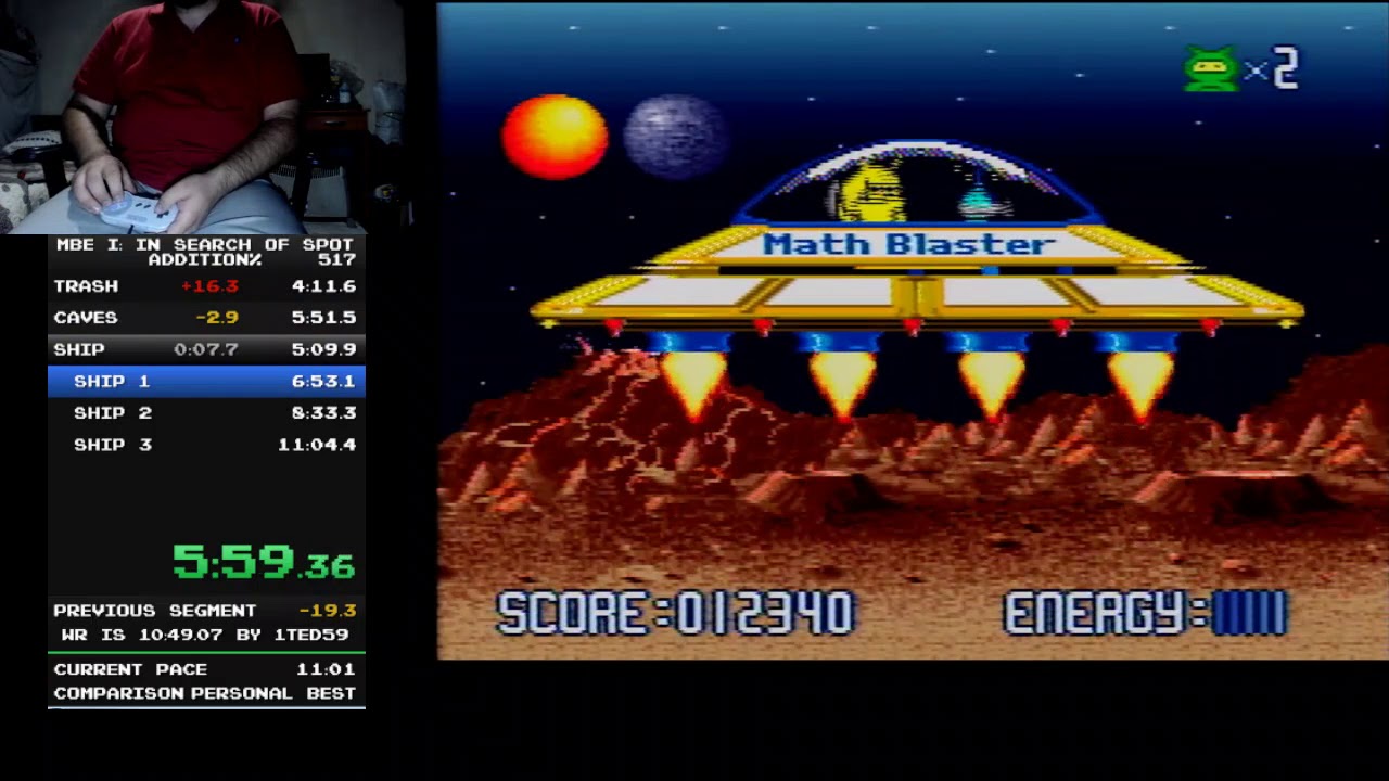 Math Blaster SNES in 10:37.61 (Former WR addition%) - YouTube