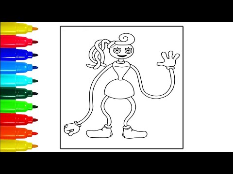 #coloring Tô Màu Momy Long Leg || Vẽ Và Tô Màu Mẹ Tay Dài - YouTube
