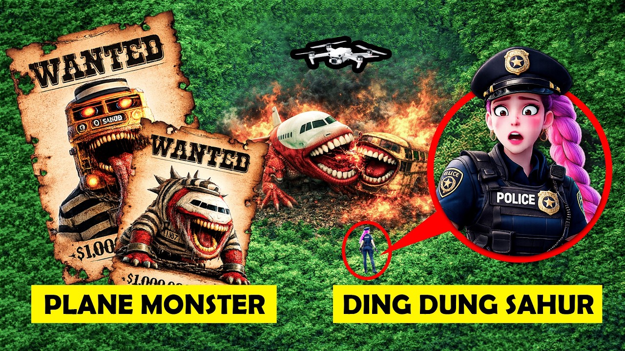 STOP!😱Our DRONE RECORDED: PLANE MONSTER vs DING DUNG DUNG SAHUR at 3AM ...