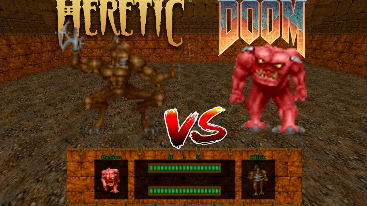 Clink vs Demon - CROSSOVER FIGHT - DOOM Classic Monster Infighting ...