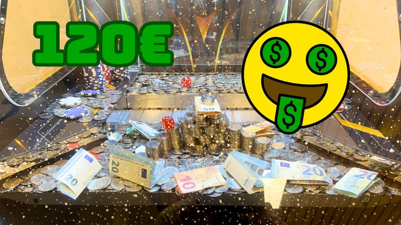 🔴 *JACKPOT* JE GAGNE 120€ A LA MACHINE POUSSE PIÈCE (VRAI ARGENT) COIN ...