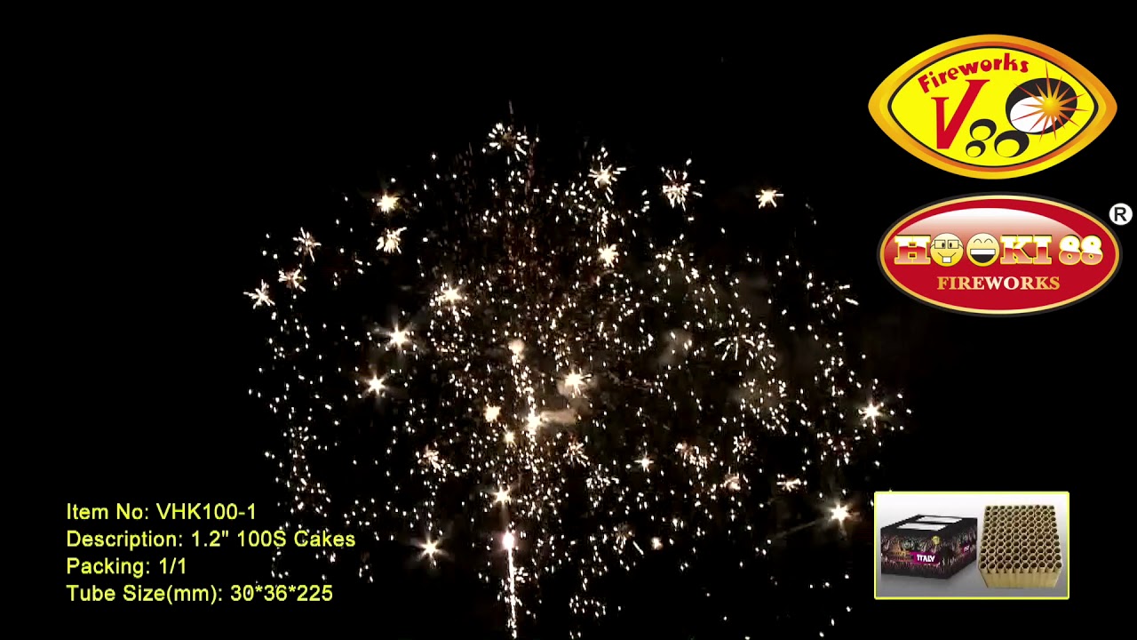 Cake fireworks 100 shots 1.2 inch (VHK100 1 Italy) - YouTube