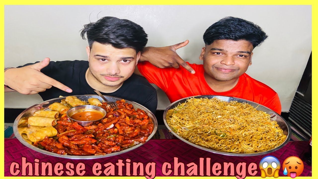 spicy chinese eating challenge🥵😱🔥 || चाऊमीन चिल्ली पोटैटो वेज रोल ...