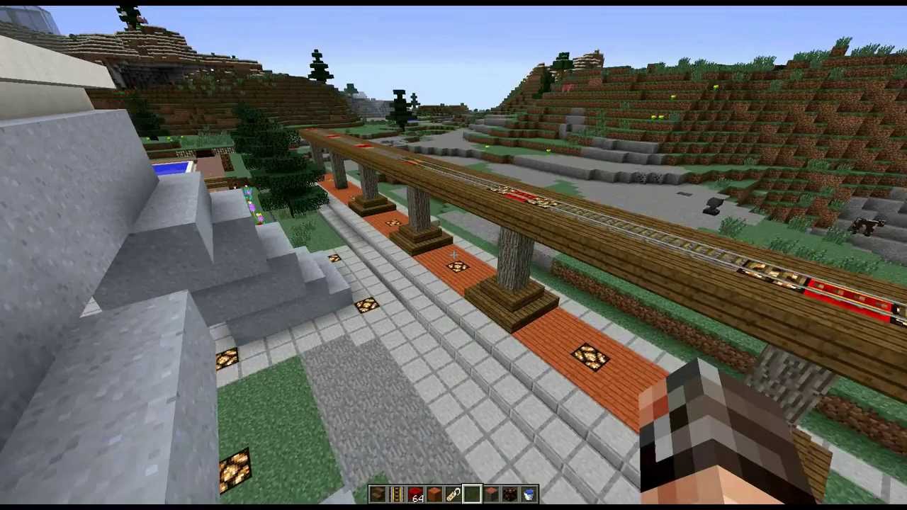 Lets Build Minecraft E06 Starting MonoRail track - YouTube