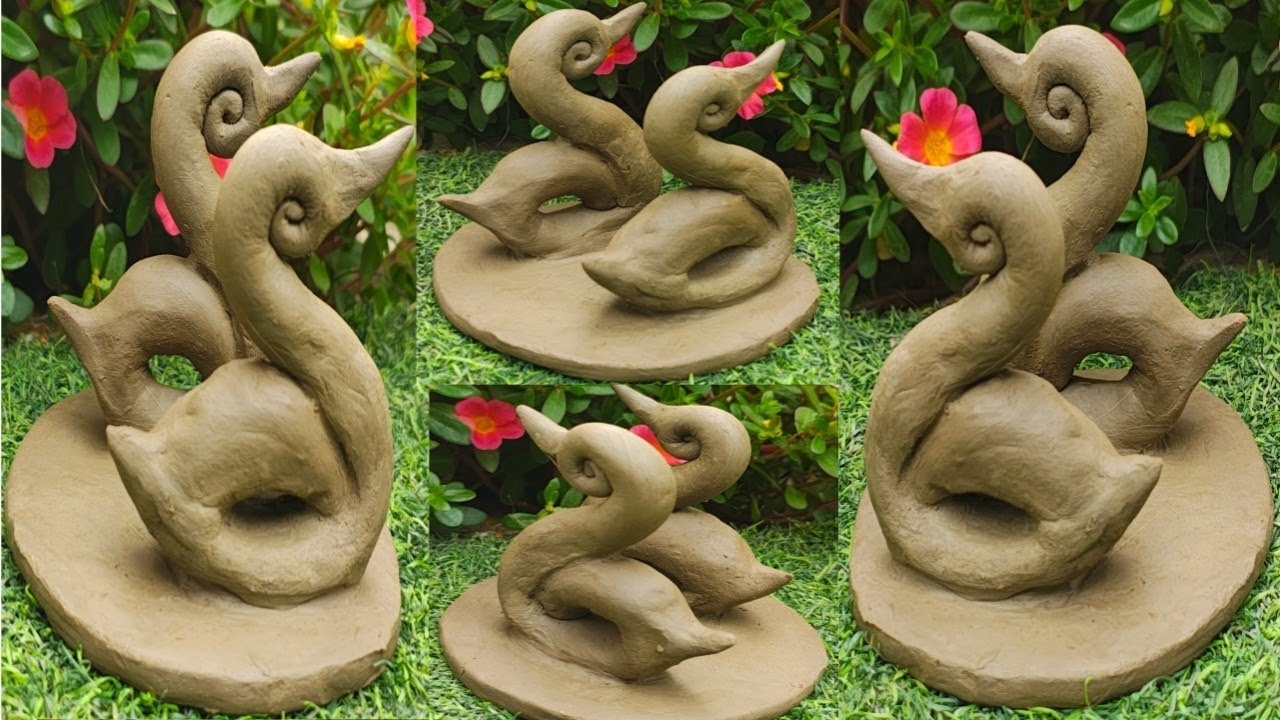 Easy Five minutes Clay Art //Beautiful clay showpiece making ...