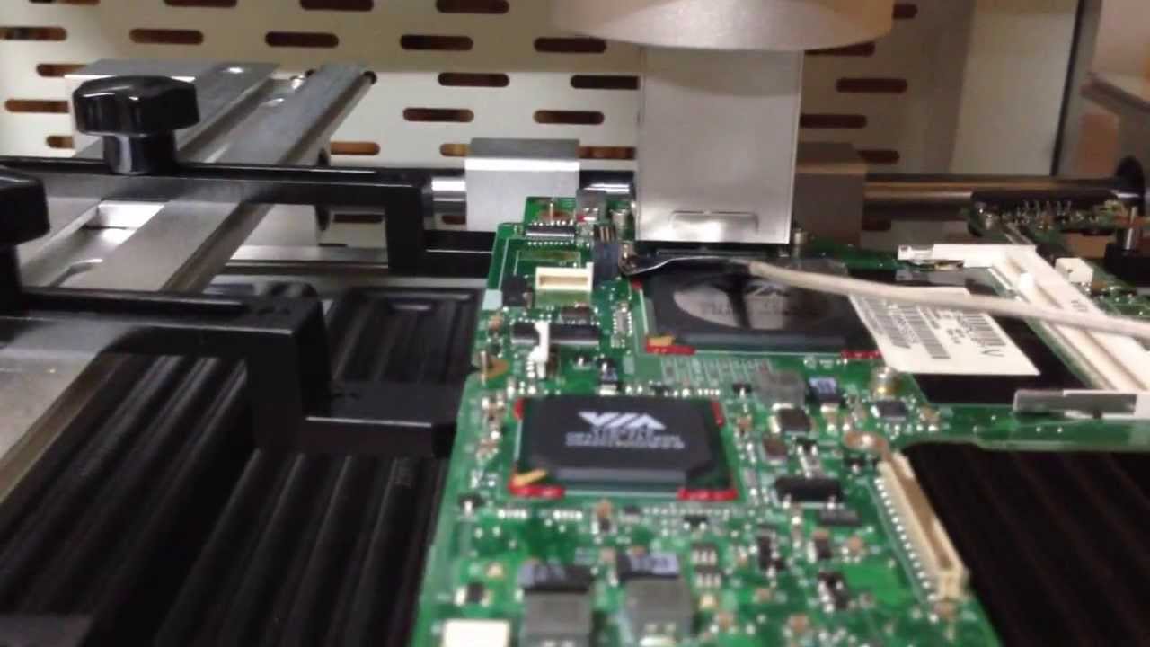 Reballing portatil con zm-r6200 con posicionador - YouTube