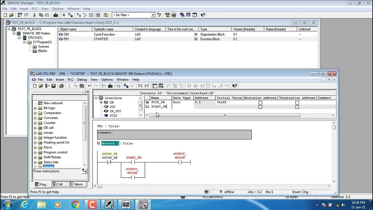 #PART4 Function Block FB in Simatic Manager Software 5.6 #SIEMENS #PLC - YouTube