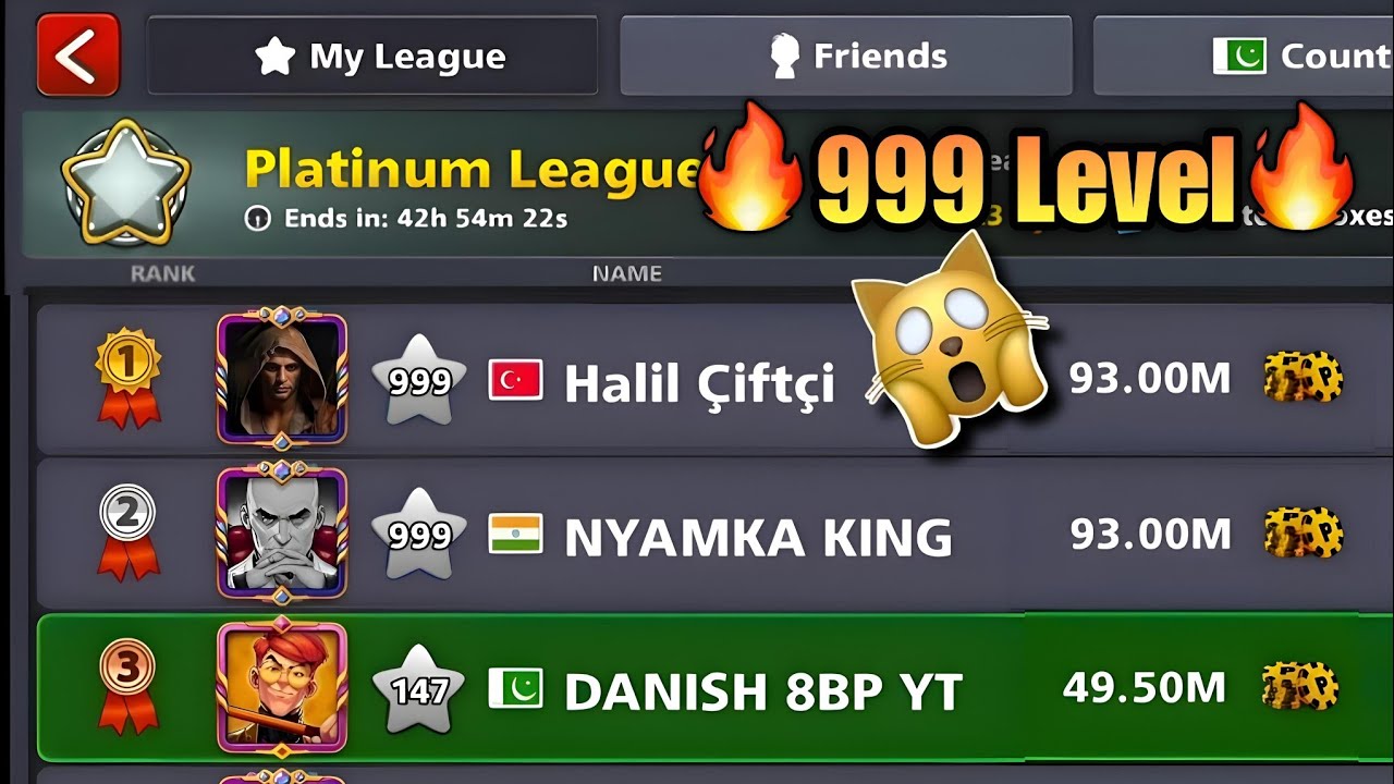 8 Ball Pool - All 999 levels players😳 |250K To 100 Million Coins ...