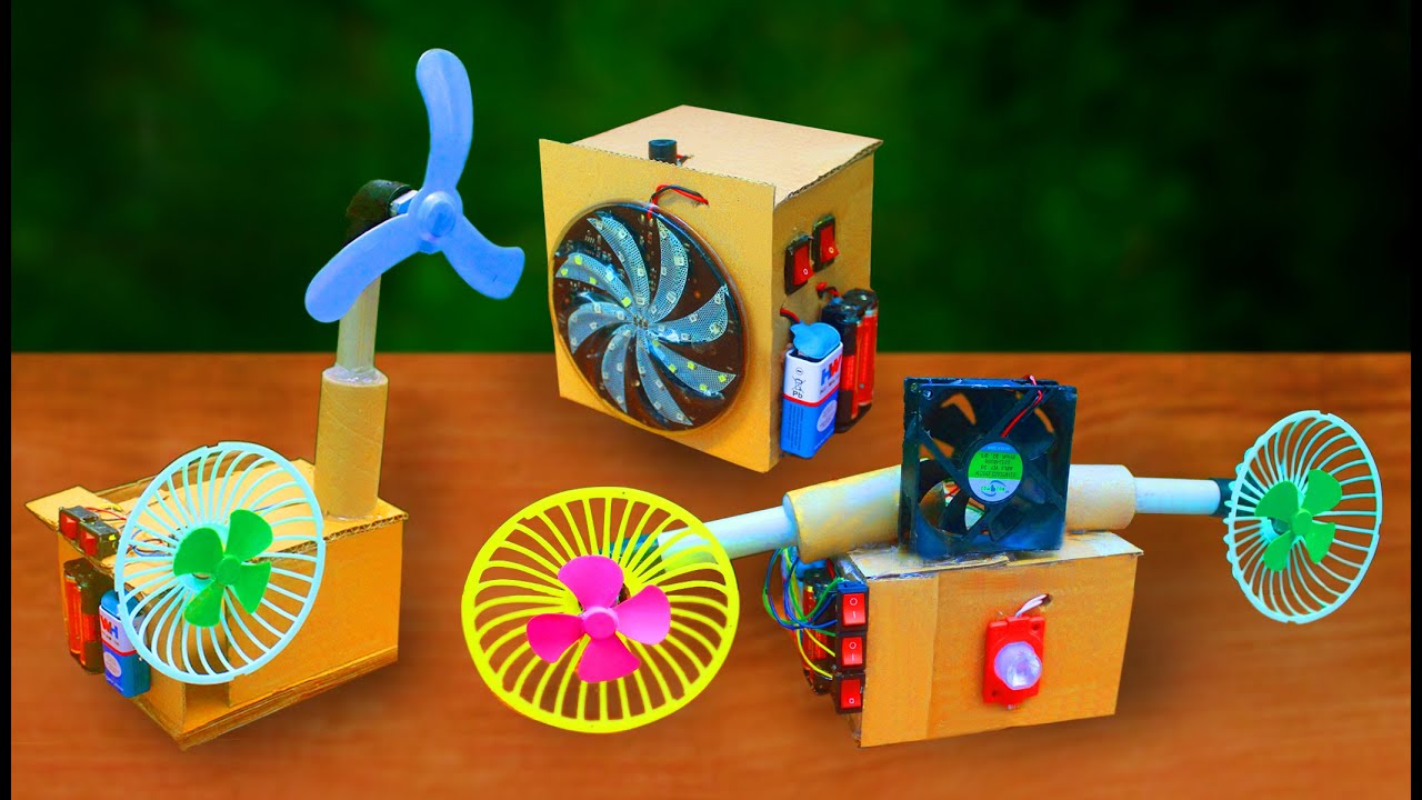 3 best Science project item made with cardboard DC motor cooling fan ...