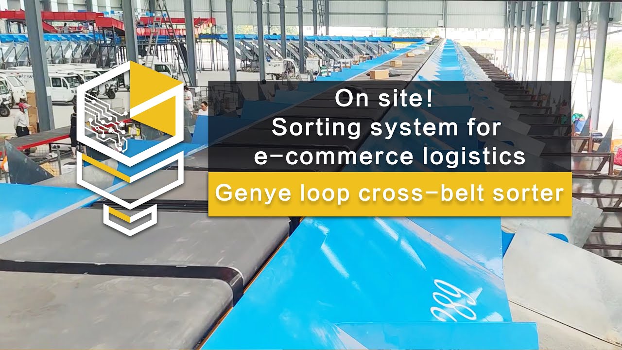 On site！Sorting system for e-commerce logistics：Genye loop cross-belt ...