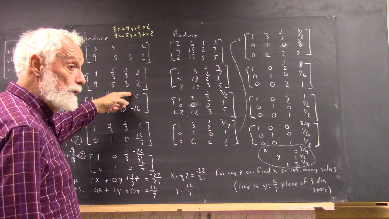 daglin 0542 reducing a 2x4 augmented matrix corresponding to eqns of ...