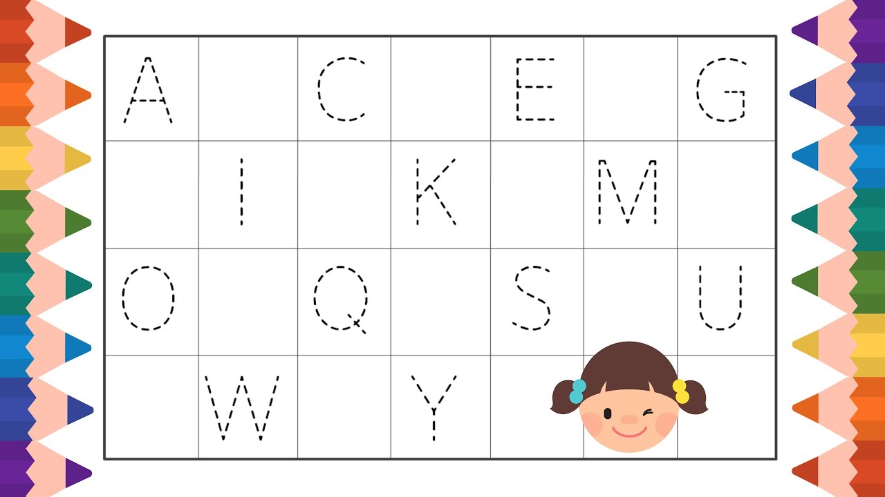 Alphabet Writing Collection along dotted lines for kids | ABCD Alphabet ...