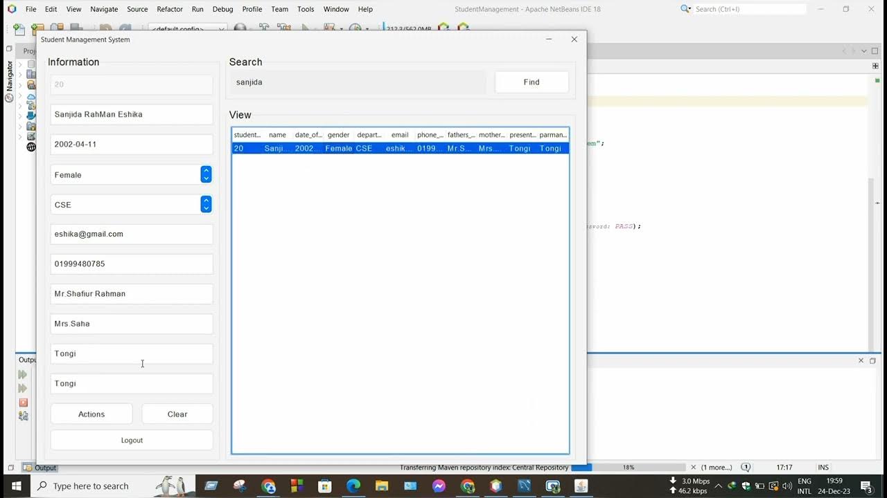 Student Management System( Administrator) in Java - Java Swing l MySQL Database | NetBeans IDE ...