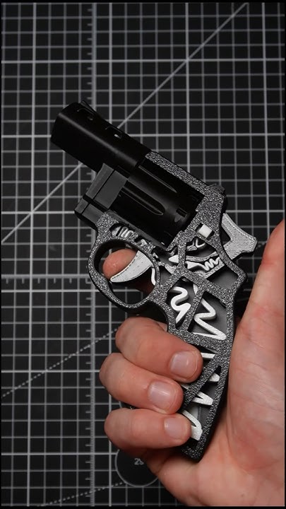 3D printed mechanical toy revolver cap gun - YouTube