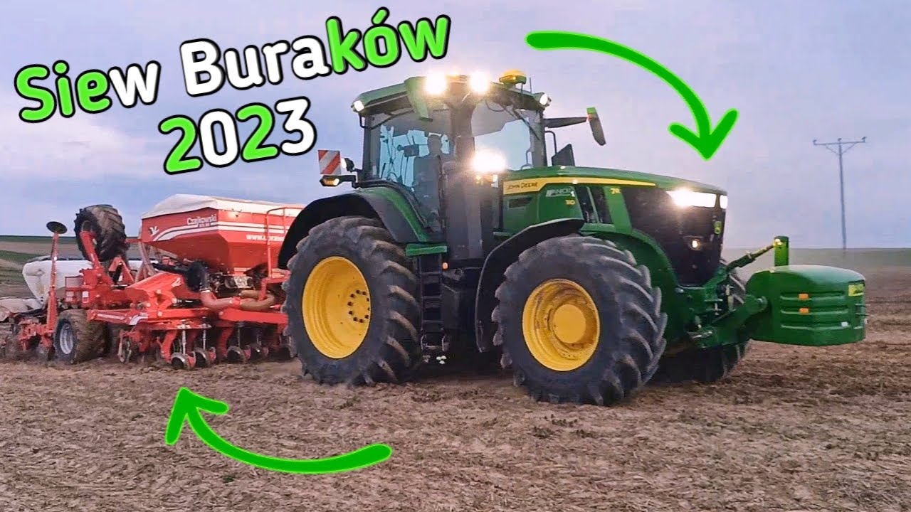 🚜Pasowy Siew Buraków 2023🚜John Deere 7r & Czajkowski STK 300+Siewnik ...