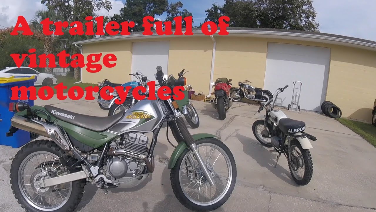 A TRAILER FULL OF VINTAGE MOTORCYCLES - What are they all? - YouTube